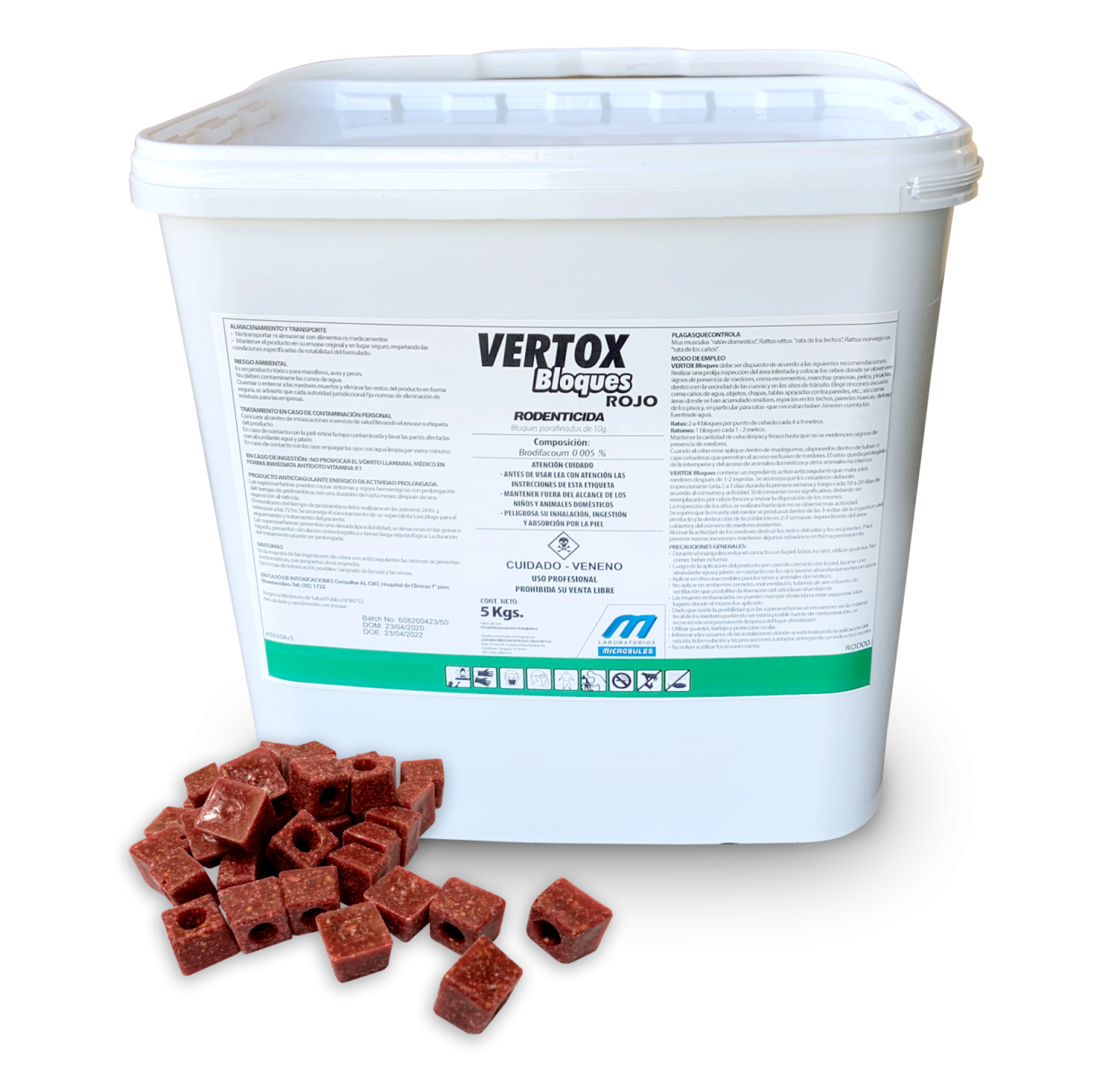 VERTOX BLOQUES 10 grs . ROJO – Laboratorios Microsules